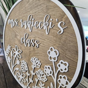 Teacher Class Room Gift Present Sign Floral Door - Etsy