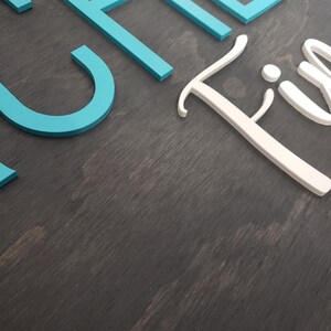 12inch to 24 Inch Free Shipping! 3D Circle Wood Name Sign Room Nursery ...