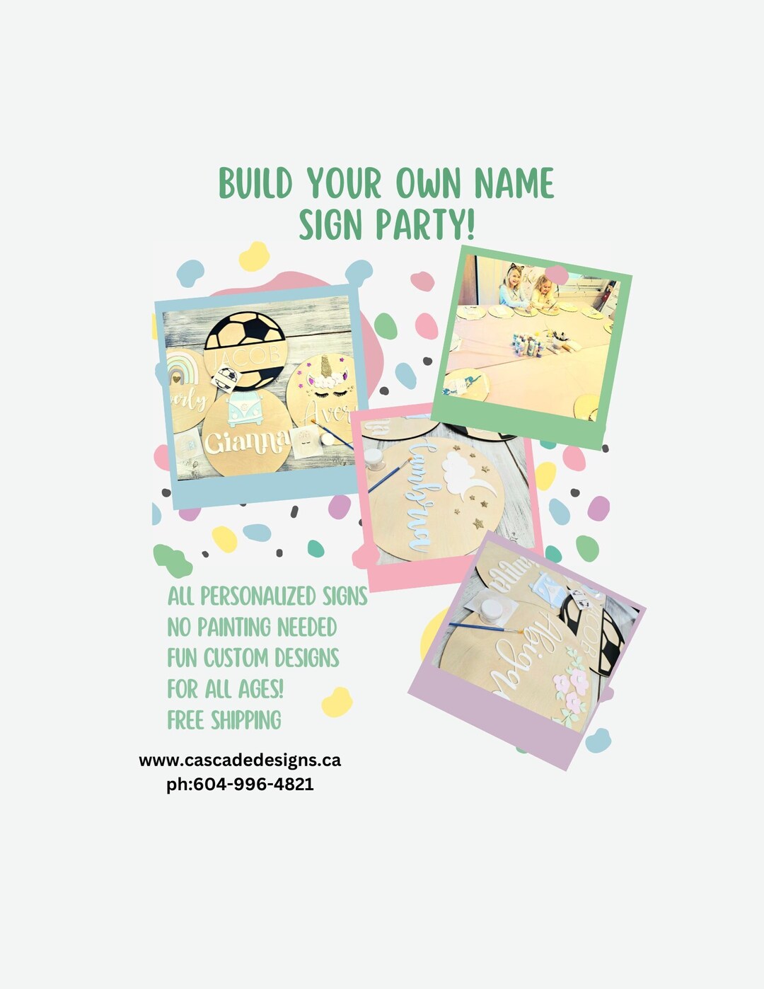 DYI Birthday Personalized Name Sign Party Create Your Own Craft Unicorn ...