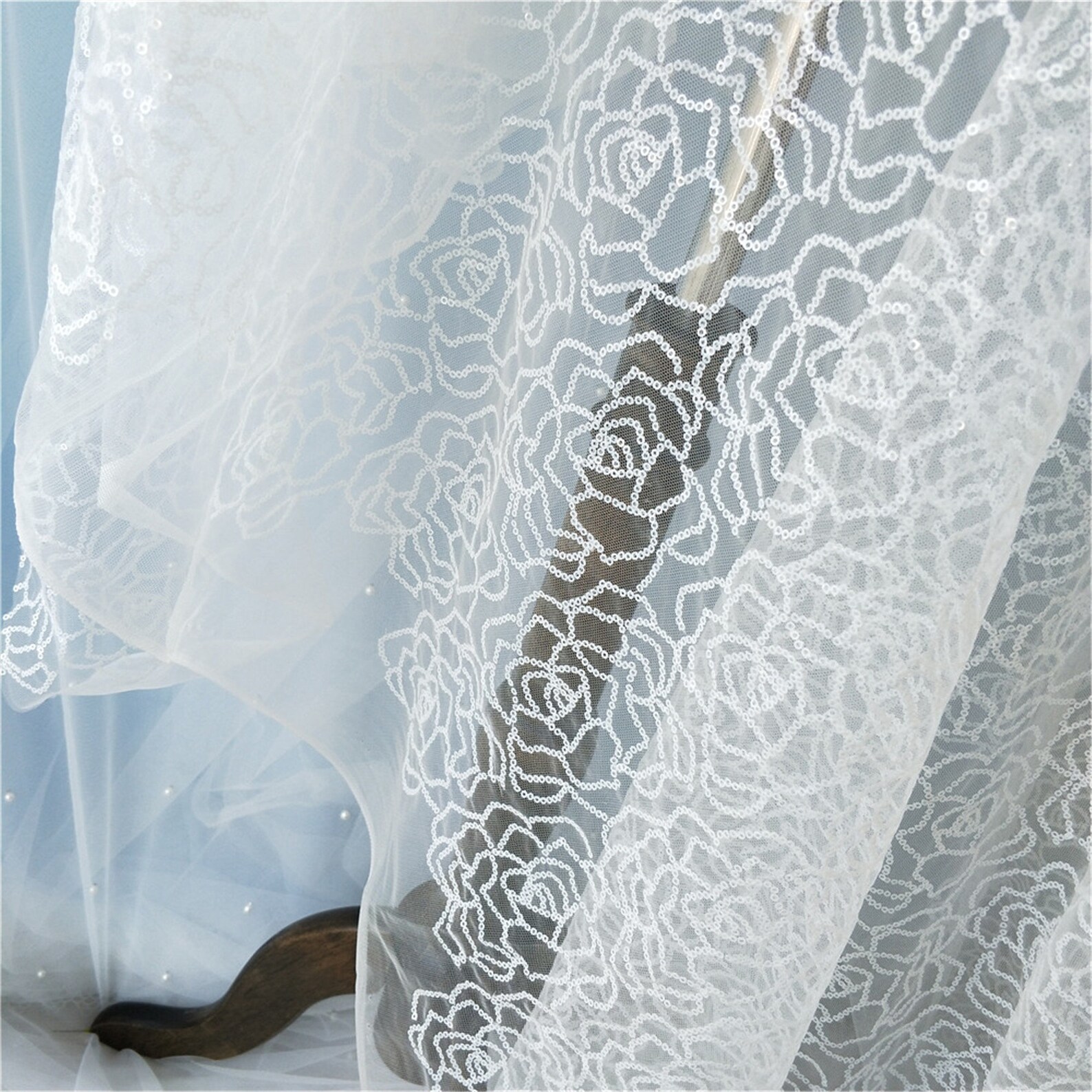 Elegant Floral Lace Fabric Bridal Veil Lace Fabric Wedding | Etsy