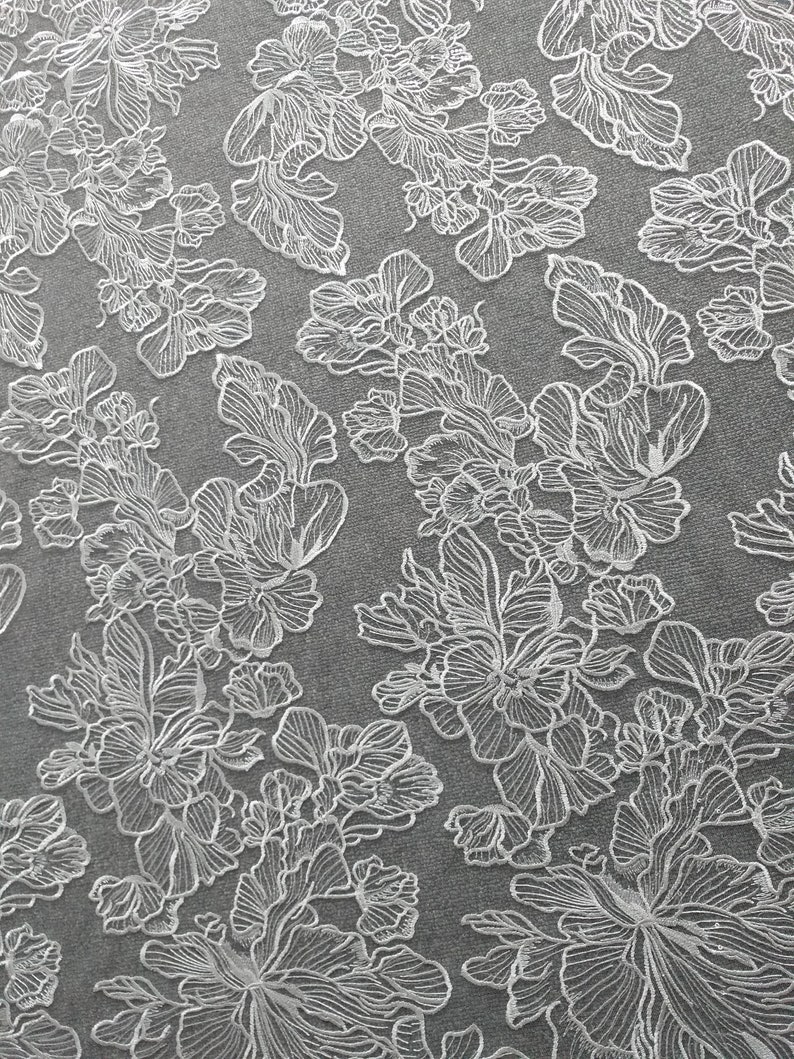 High Quality Floral Embroidery Lace Fabric for Wedding Dress | Etsy