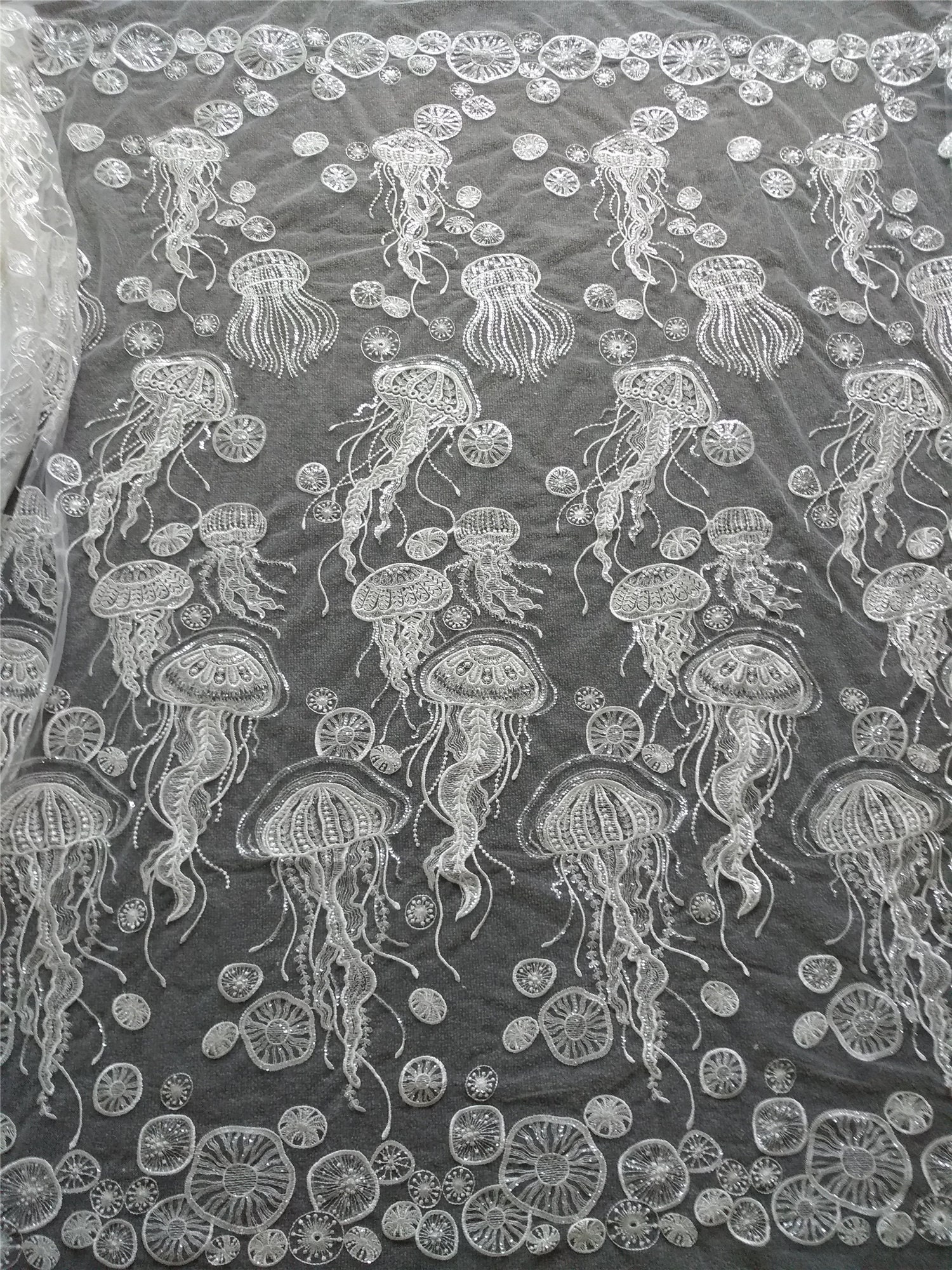 Wedding Gown Dress Fabric Tulle Guipure Lace Fabric Embroidery - Etsy