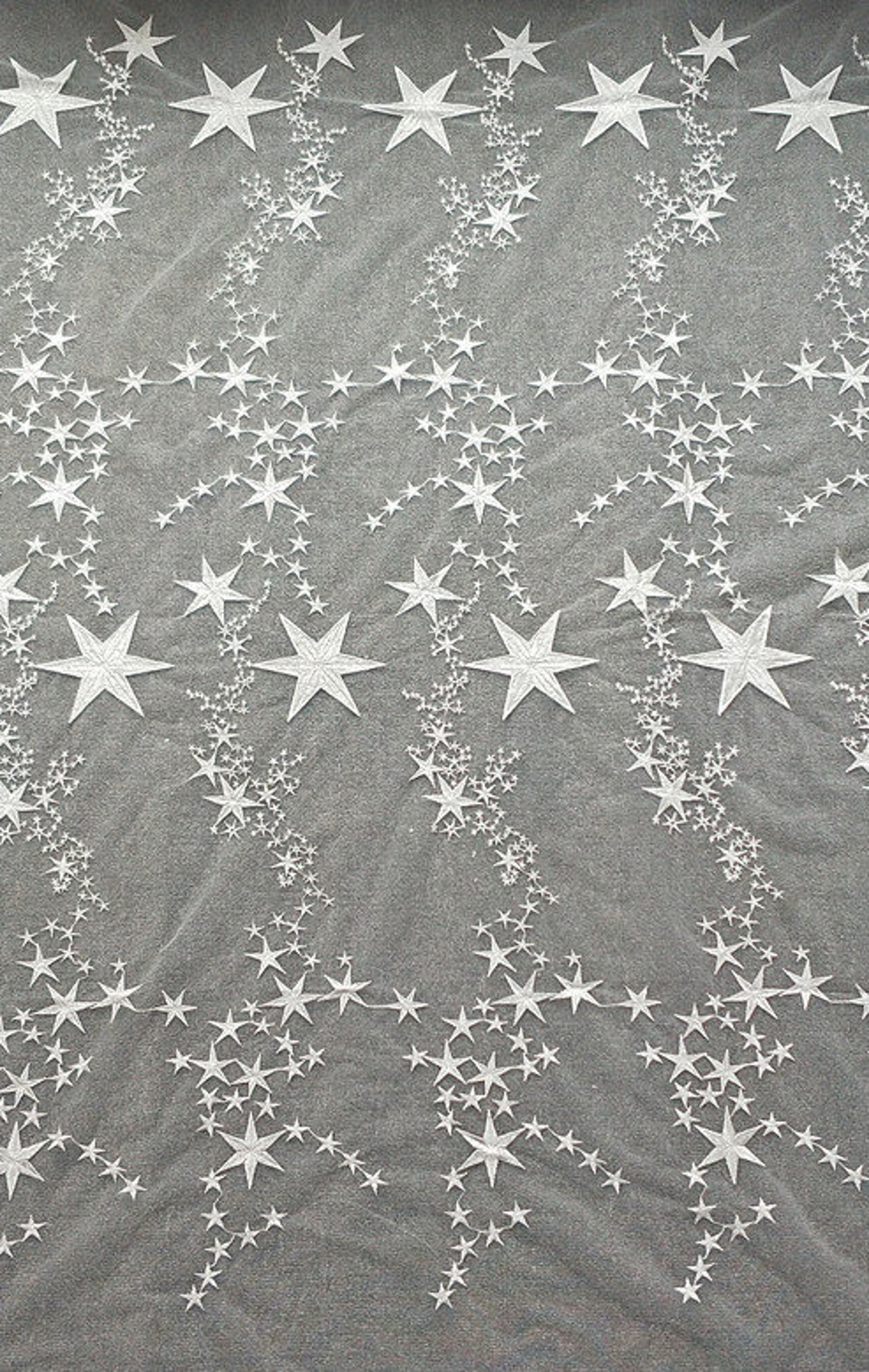 Beautiful French Lace Fabric Star Embroidery Pattern | Etsy