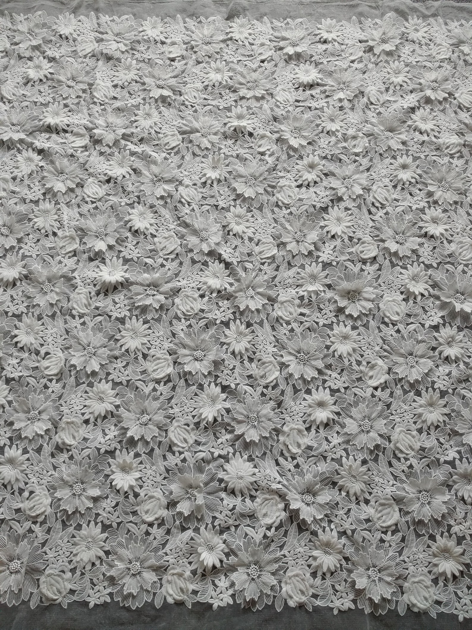 Exquisite 3D Flower Lace Fabric Cotton Floral Wedding Lace | Etsy