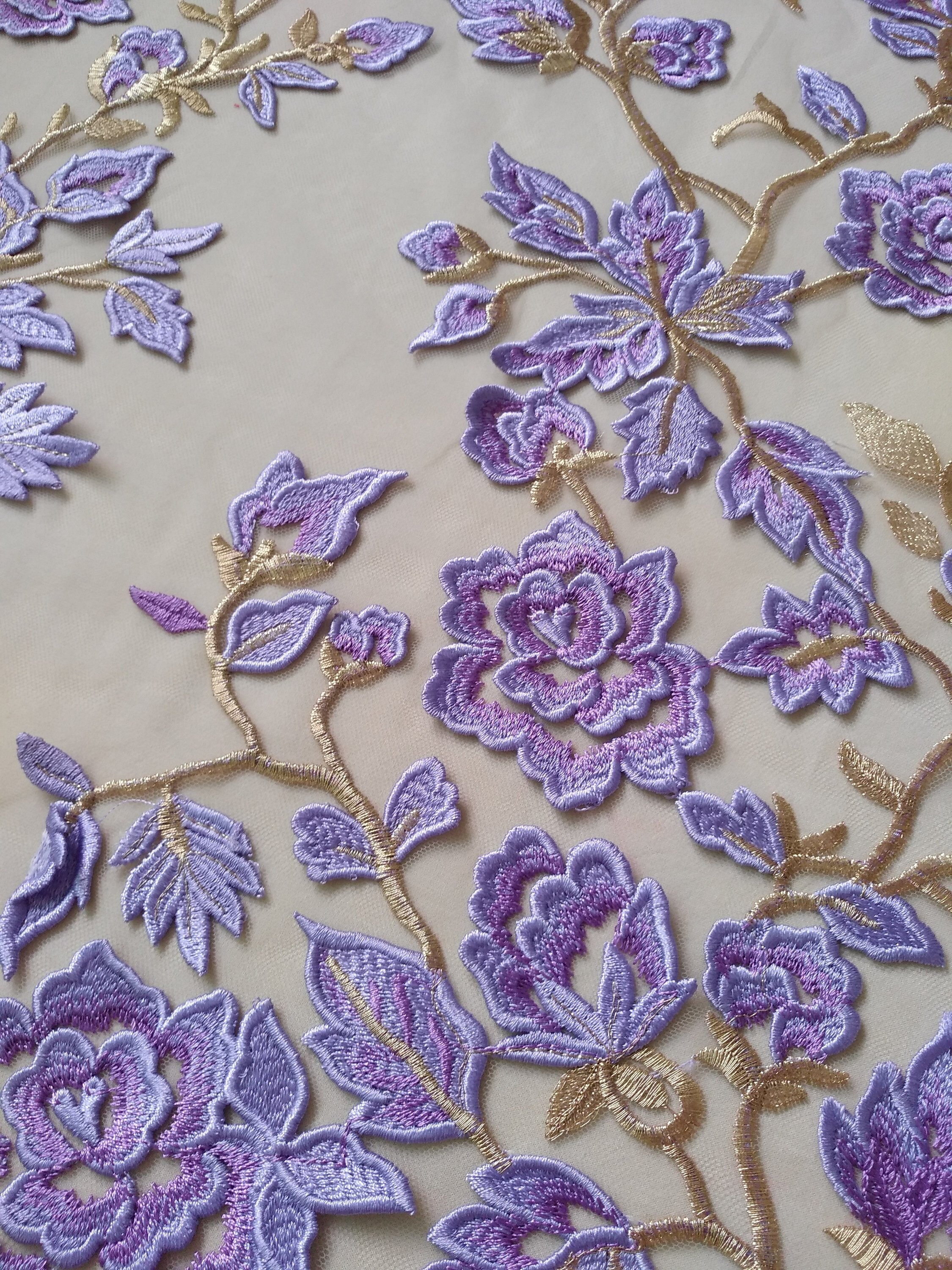 Luxury Flower Lace Fabric Florals Embroidery Lace Tulle | Etsy