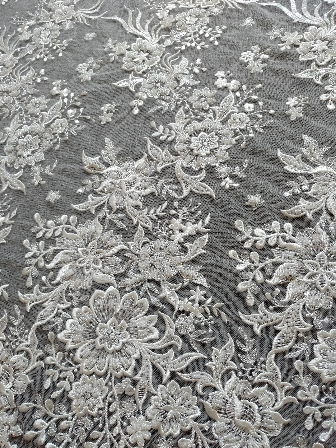 New!!! Heavy Beaded Lace Wedding Dress Handmade Beading Lace Fabirc 51 ...