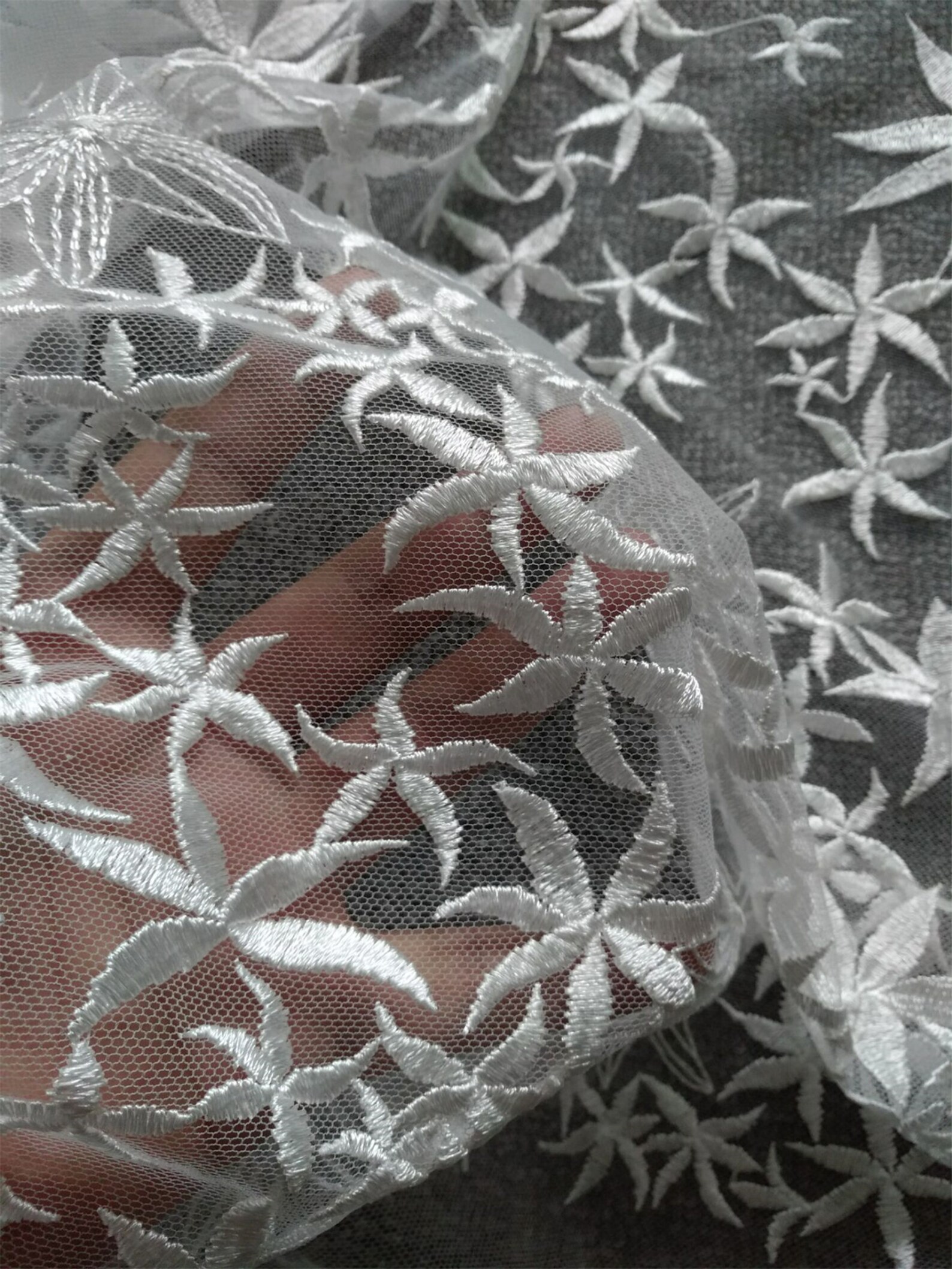 New Embroidery Stars Lace Bridal Lace Fabric Wedding Dress - Etsy