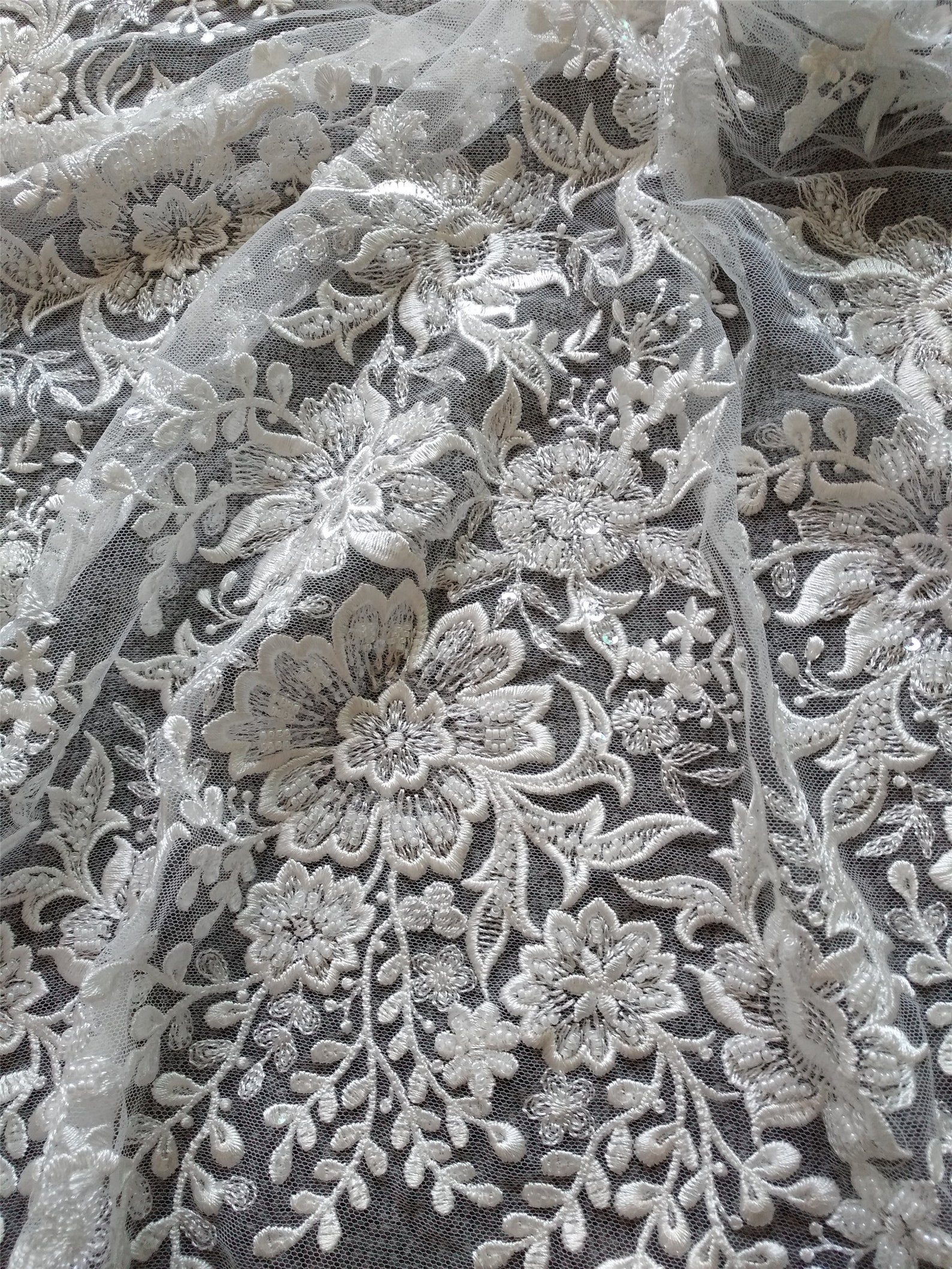 New Heavy Beaded Lace Wedding Dress Handmade Beading Lace - Etsy