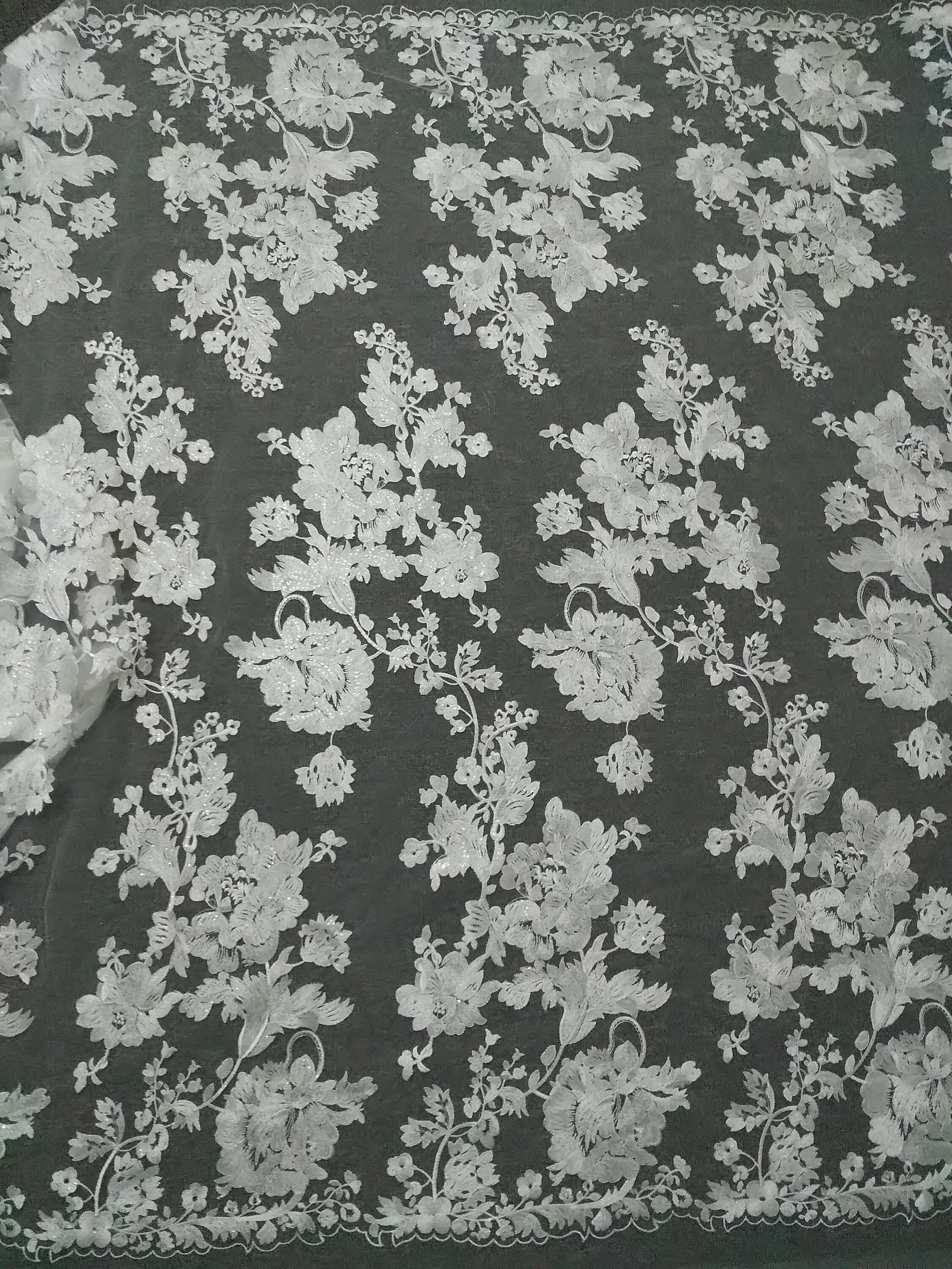 Vintage Bridal Lace Fabric Embroidery Floral Lace Mesh Wedding | Etsy
