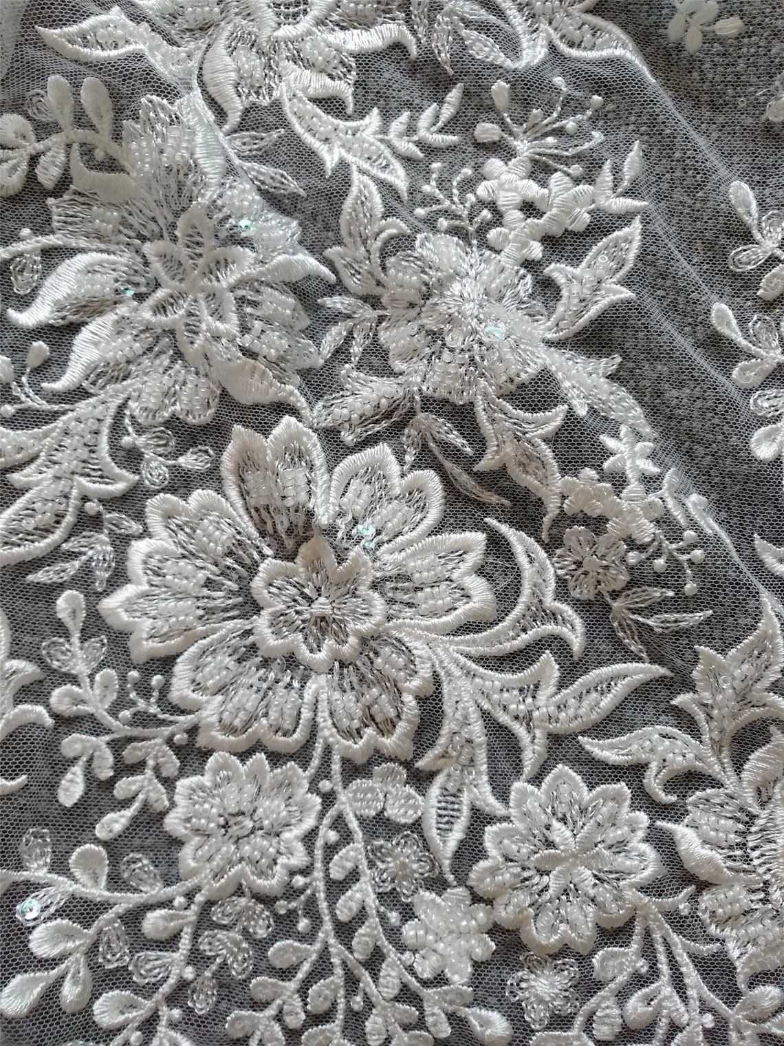 New Heavy Beaded Lace Wedding Dress Handmade Beading Lace | Etsy