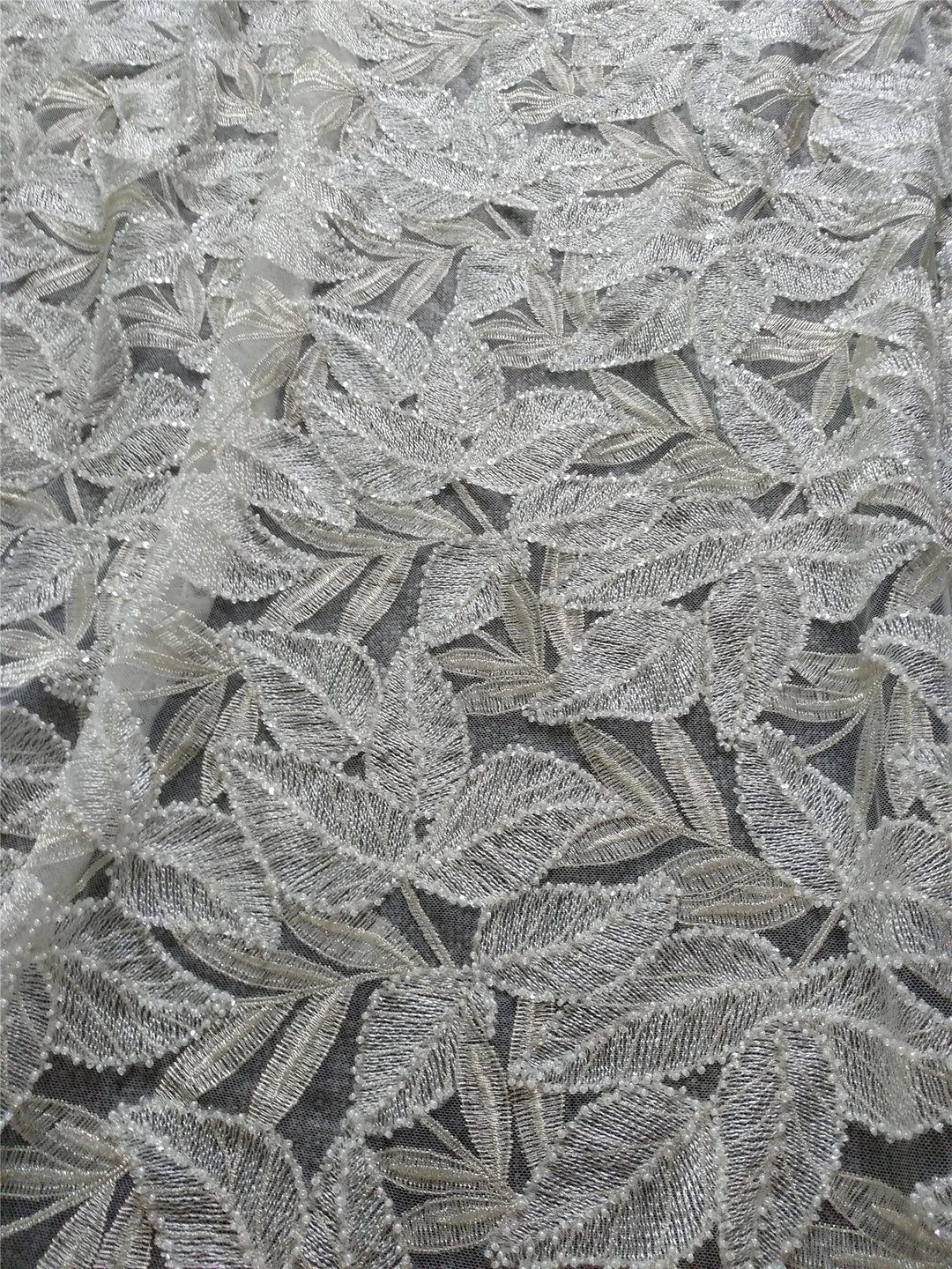 Beaded Lace Fabric, Super Delicate Lace, Heavy Beaded Lace Fabric, High ...