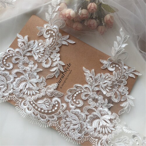 Bridal Beaded Lace Trim by the Yard - Etsy