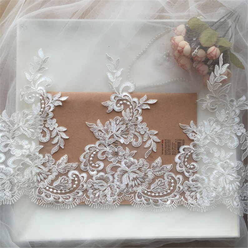 Alencon Lace Trim Bridal Lace Trim Bridal Veil Lace Trim | Etsy