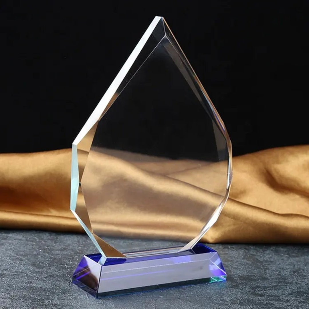 Custom Crystal Trophy, Christmas Gift Diamond Shaped Glass Award ...