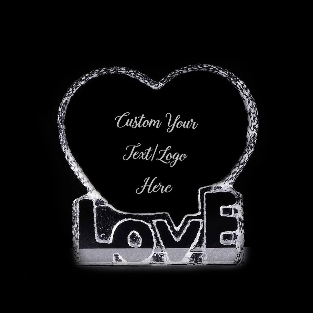 Custom Crystal Trophy, Heart-shaped Optic Glass Award, Personalized ...