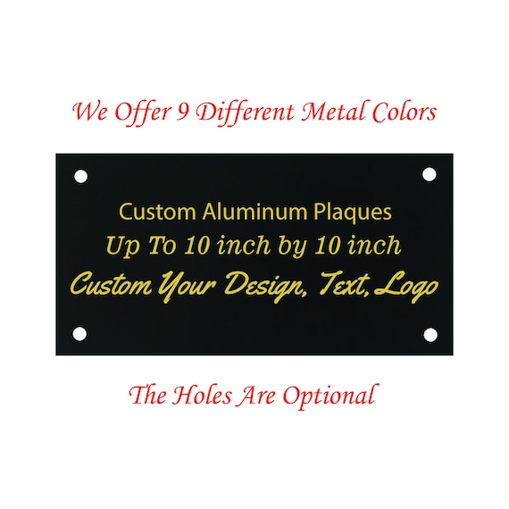 Personalised Metal Plaque Custom Metal Plates - Etsy