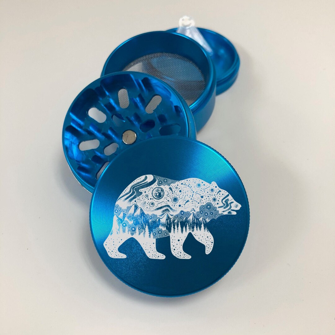 Grinder Bear With Mountains Forest Personalized Grinder, Laser Engraved ...