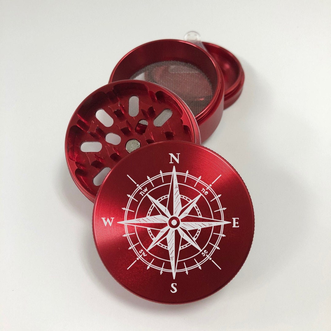 Hand Drawn Vintage Compass Personalized 4 Layer 2.2" Herb Grinder,laser ...