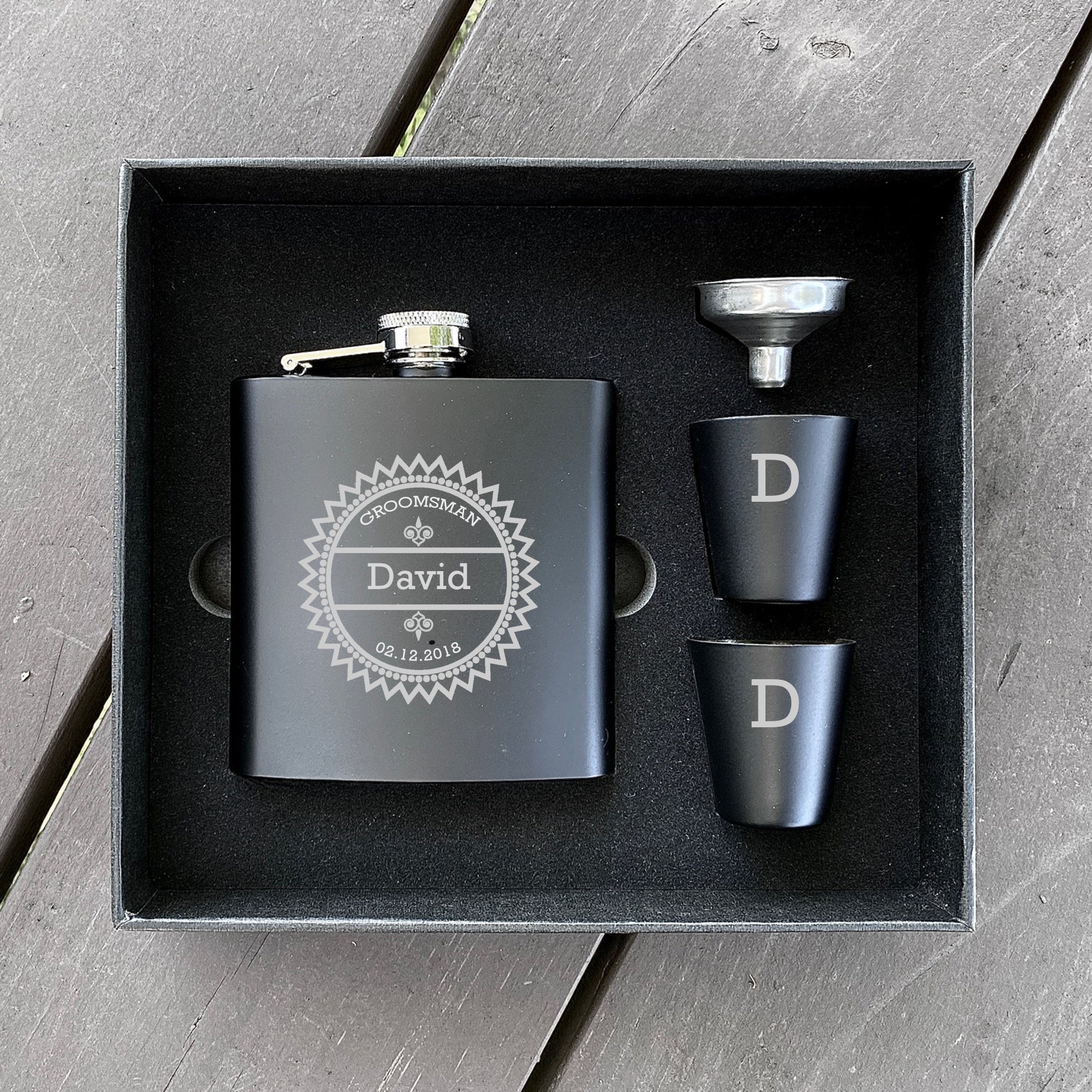 Custom Flask Sets for Groomsmen Personalized Groomsman Flask | Etsy