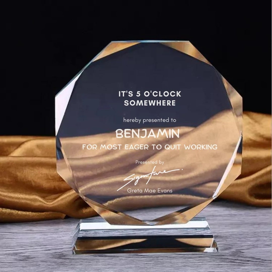 Octagon Memorial Custom Crystal Trophy, Octagon Award, Trophy for ...