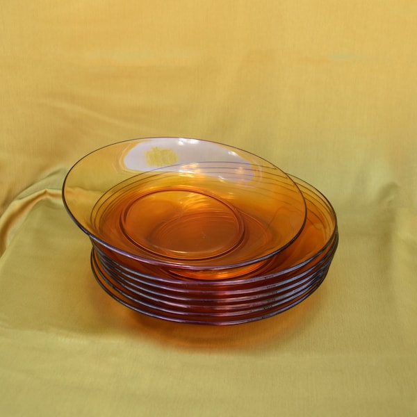 Amber Glass Plates - Etsy