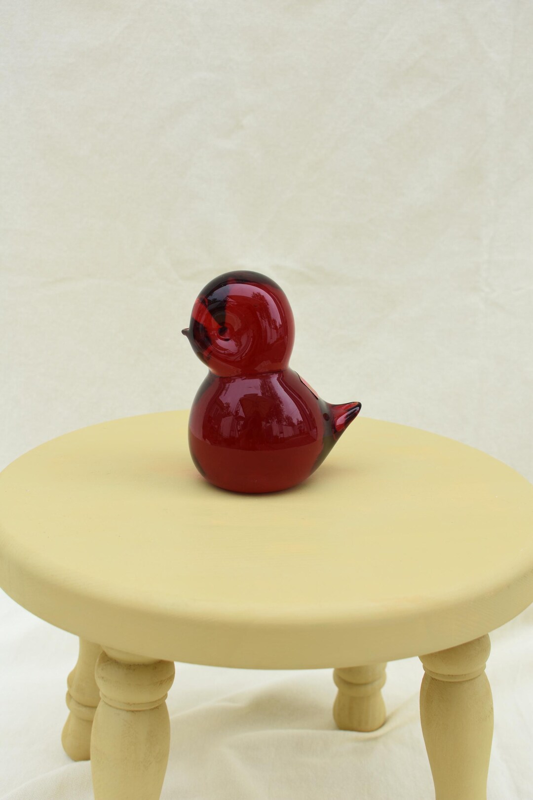 Vintage Mid-century Viking Glass Ruby Red Bird Figurine Hand Blown ...