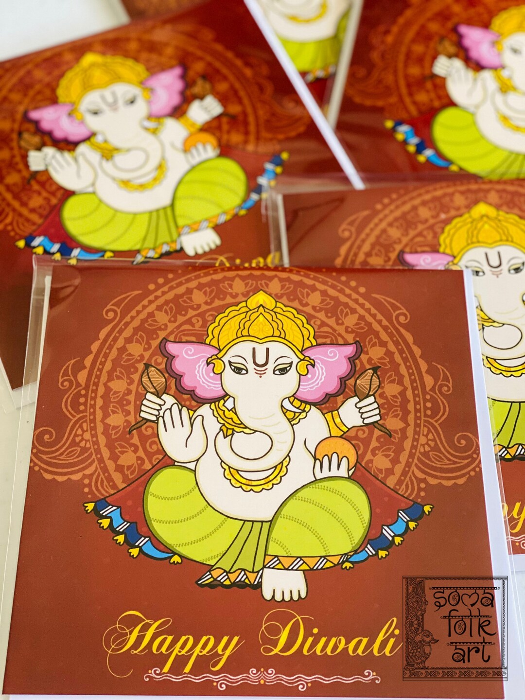 Happy Diwali Cards, Ganesh Indian Card Designs, Hinduism, Hindu ...