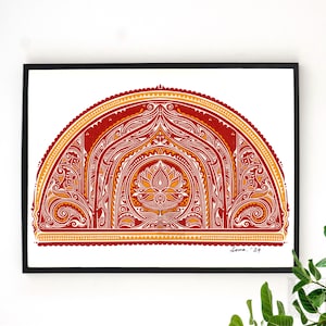 Print Alpana Nature Lotus and Banana Leaf Indian Art Home Decor - Etsy