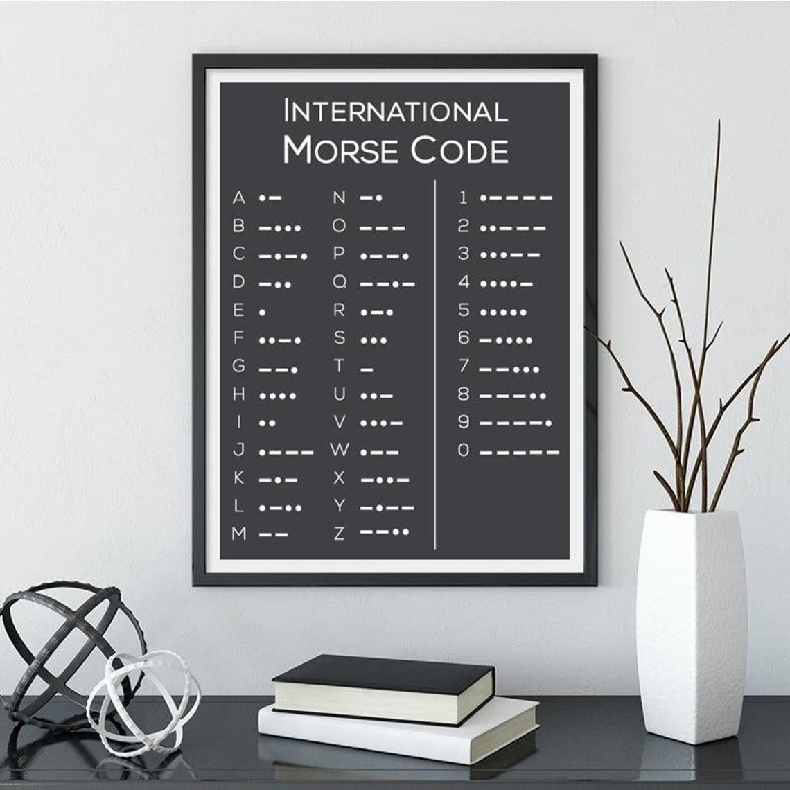 Morse Code Poster and Print Modern Minimalist Wall Art Canvas | Etsy