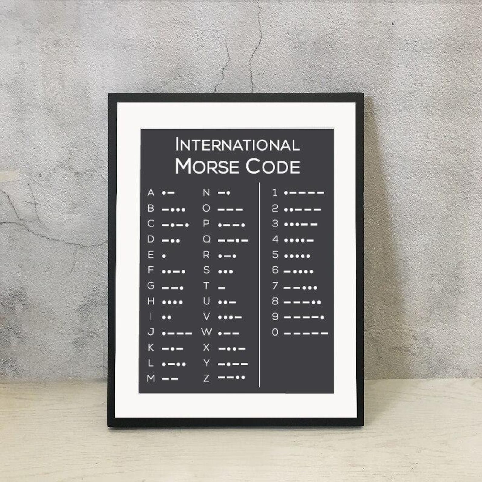 Morse Code Poster and Print Modern Minimalist Wall Art Canvas | Etsy