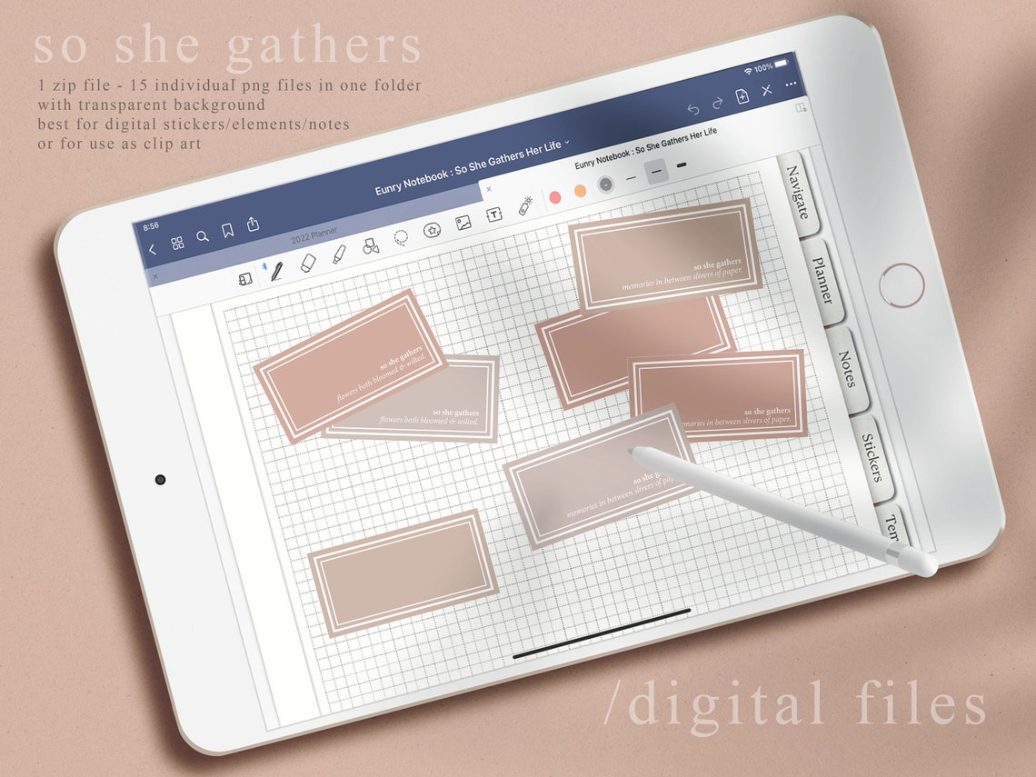 Aesthetic Labels in Rectangle: Print & Cut Stickers | Etsy