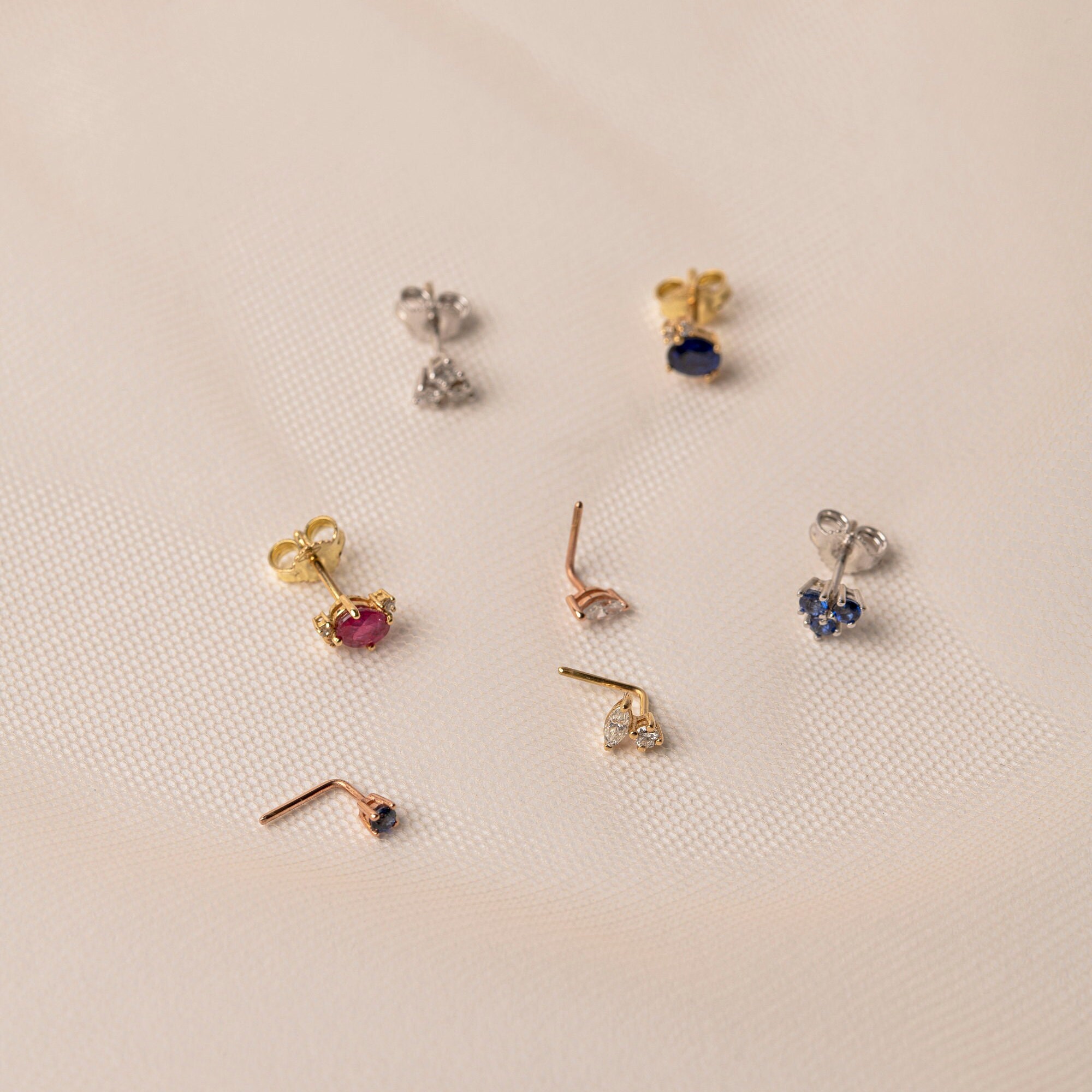 Mono Carousel Piercing Earpiece Red in 18k Gold Regenerated - Etsy