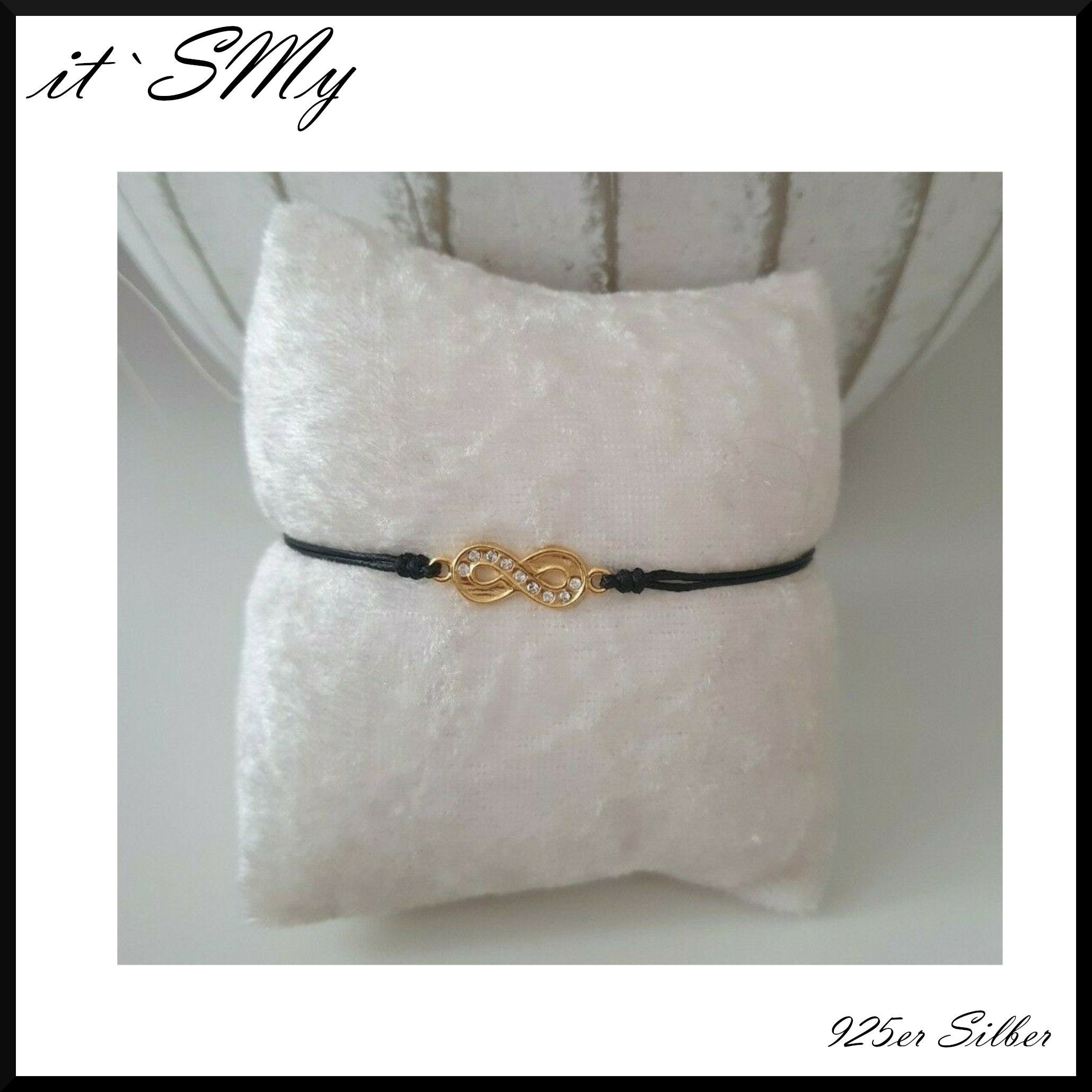 Infinity Sign Infinity Bracelet With Rhinestones Made of 925 Silver ...