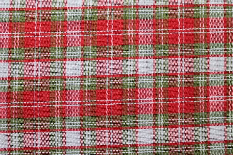 50 x 150 cm, Leinen Baumwolle Stoff Rot/Weiß Karo, Leinenstoff, Stoff ...