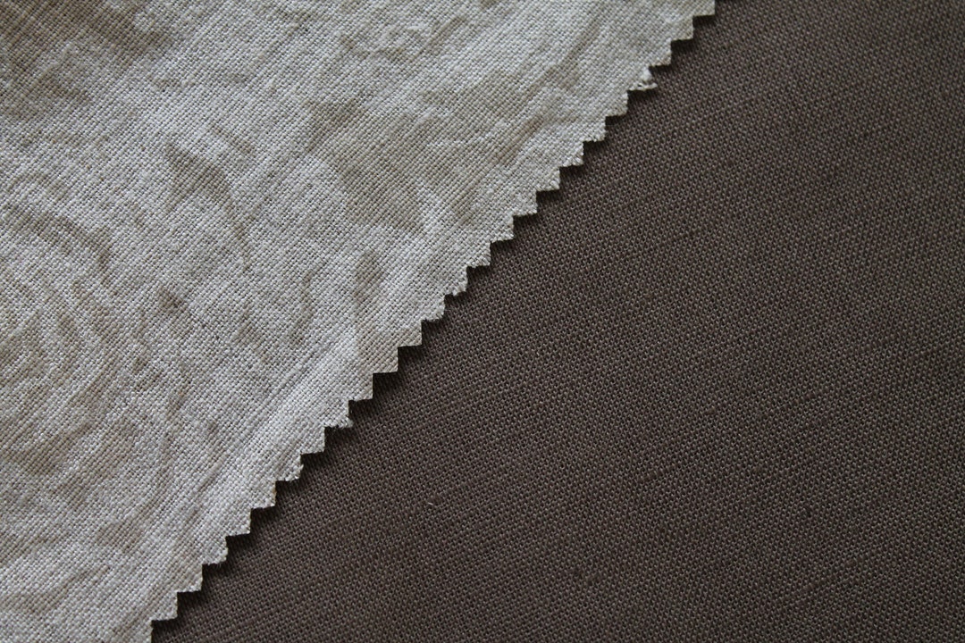 50 X 150 Cm LINEN COTTON FABRIC / Color Choko Milk / Brown / Suitable ...