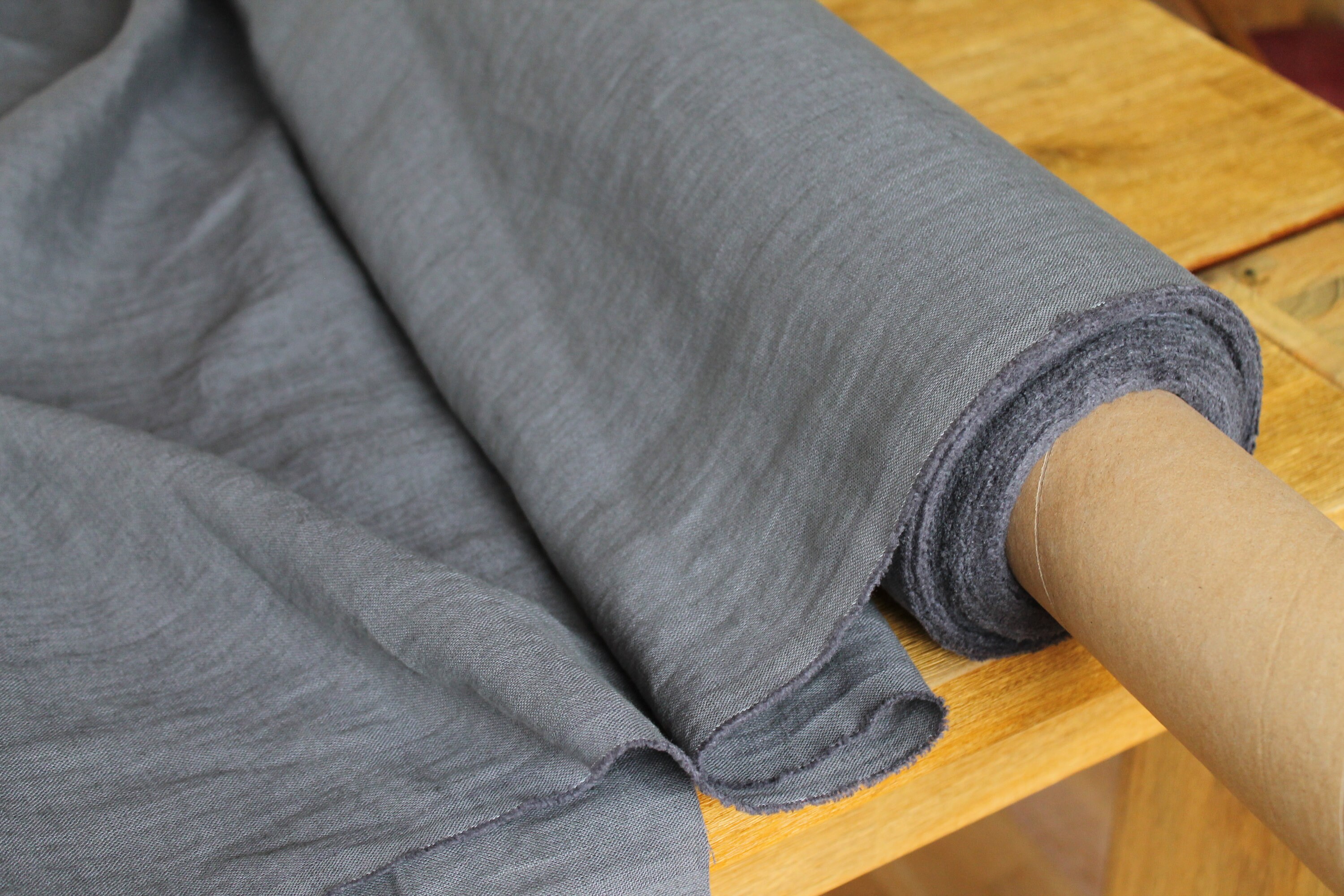Buy 50 X 150 Cm, LINEN FABRIC GRAY Slate Gray Softened and Prewashed ...