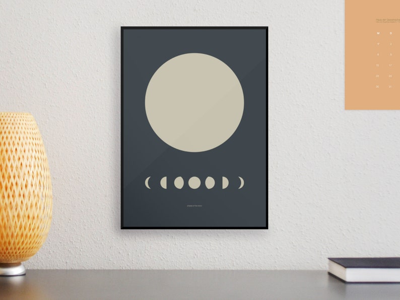 Phases of the Moon Illustration, Poster, Print, Art, DIN A3 - Etsy