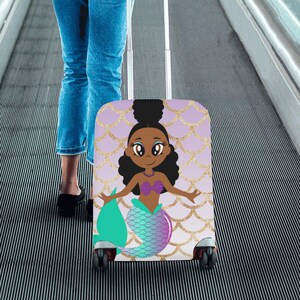 Mermaid Suitcase Luggage Cover - Birthday Gift Idea for Girls - Travel ...