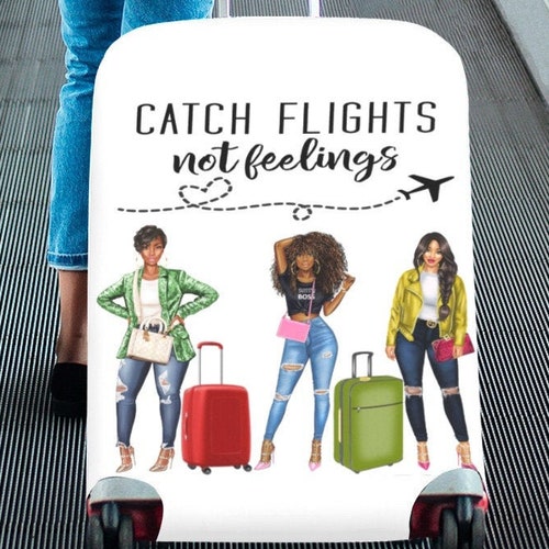 Luggage Cover Catch Flights Not Feelings Suitcase Cover | Etsy