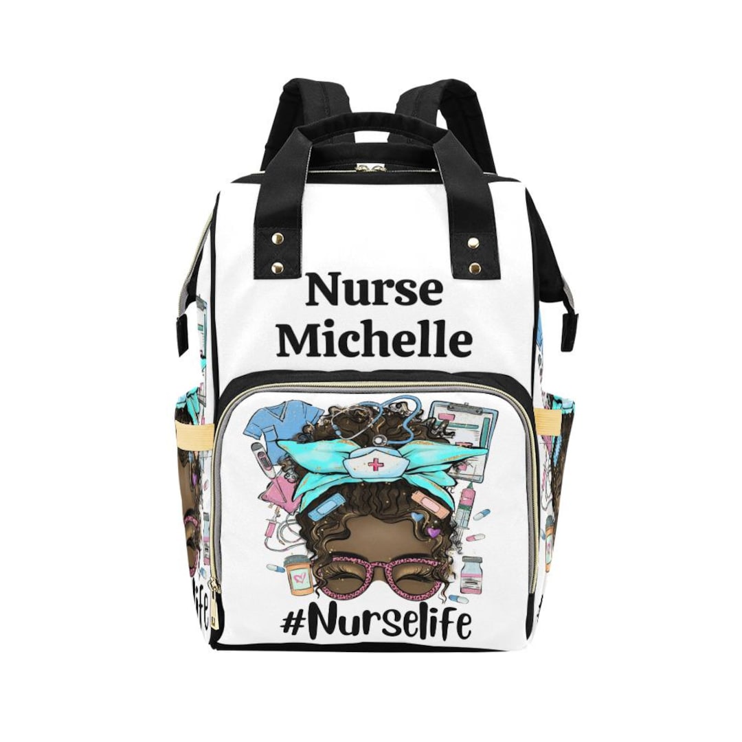 Personalized Black Nurse Life Backpack, Lightweight Travel Bag for ...