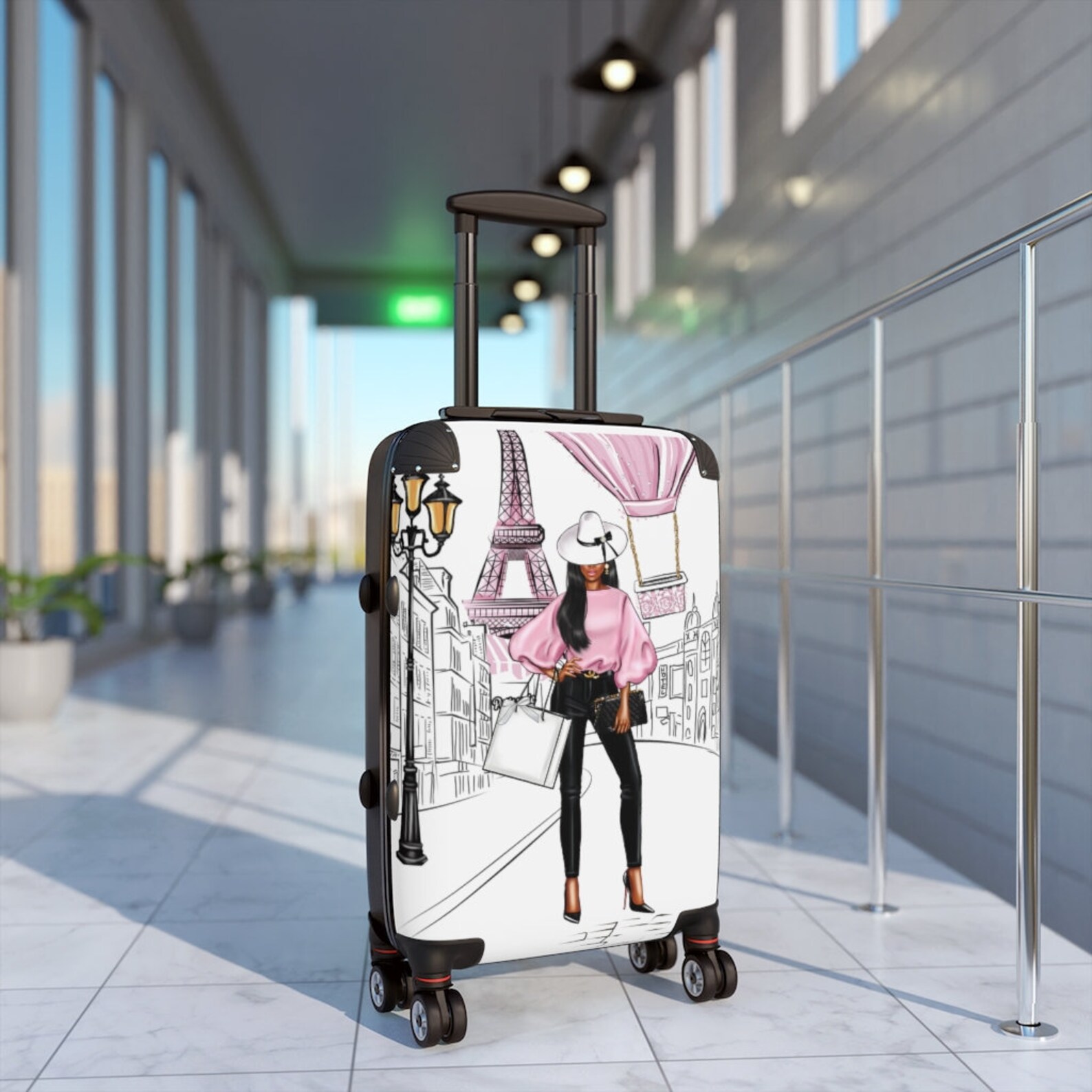 Paris Suitcase Suitcase for Black Women Black Girl Suitcase - Etsy