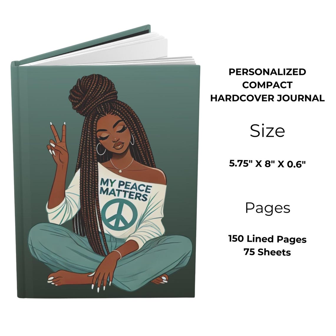 Peace and Self-care Journal for Women of Color, My Peace Matters ...