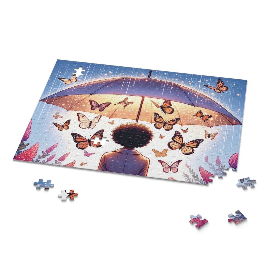 Black Woman With Butterflies, Jigsaw Puzzles for Adults 500 Pieces ...