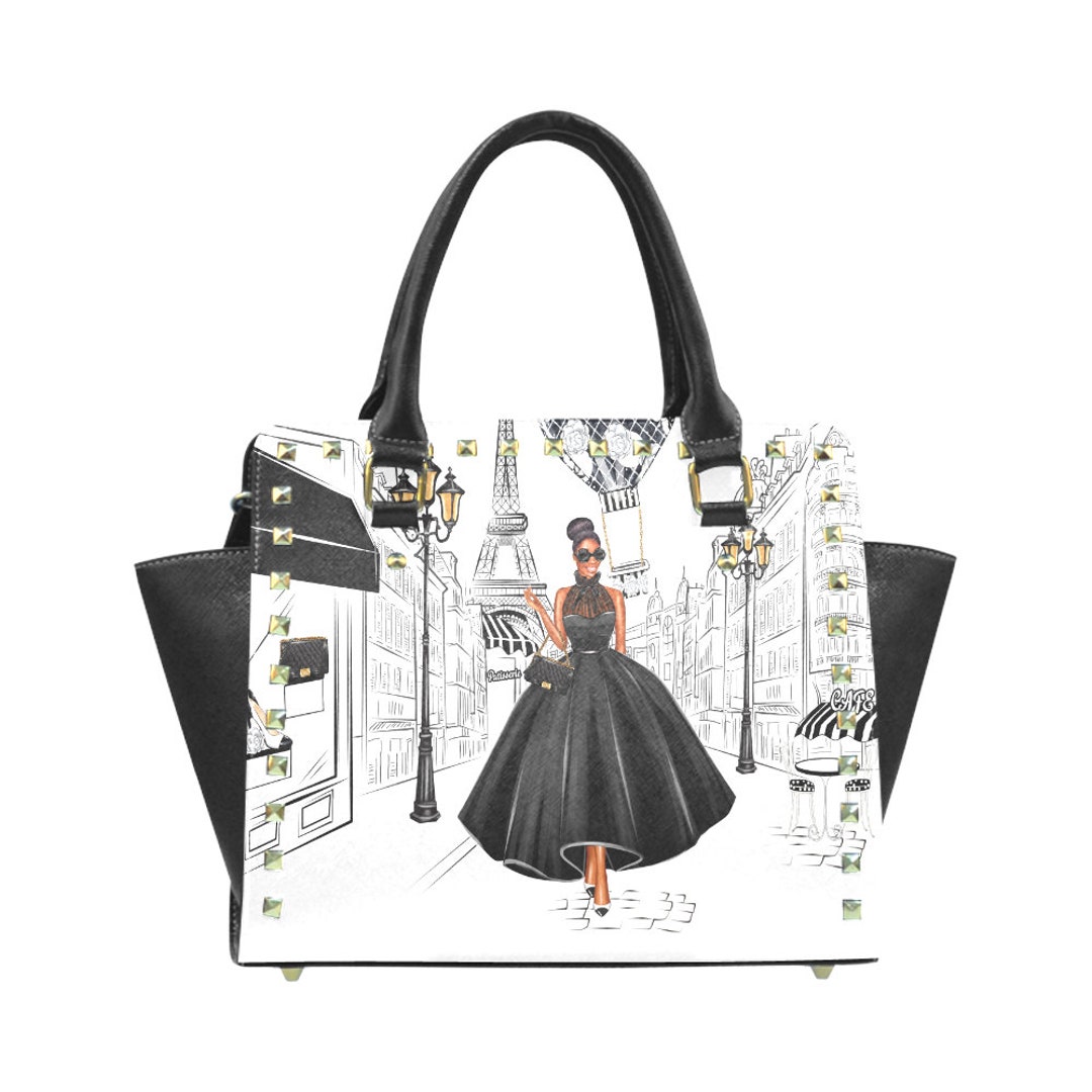 Handbag for Black Women, Rivet Shoulder Handbag, African American Bag ...