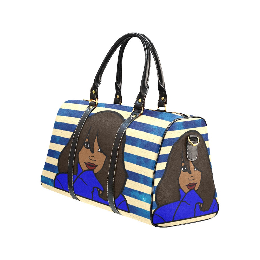 African American Travel Bag for Women Blue Design Weekender | Etsy