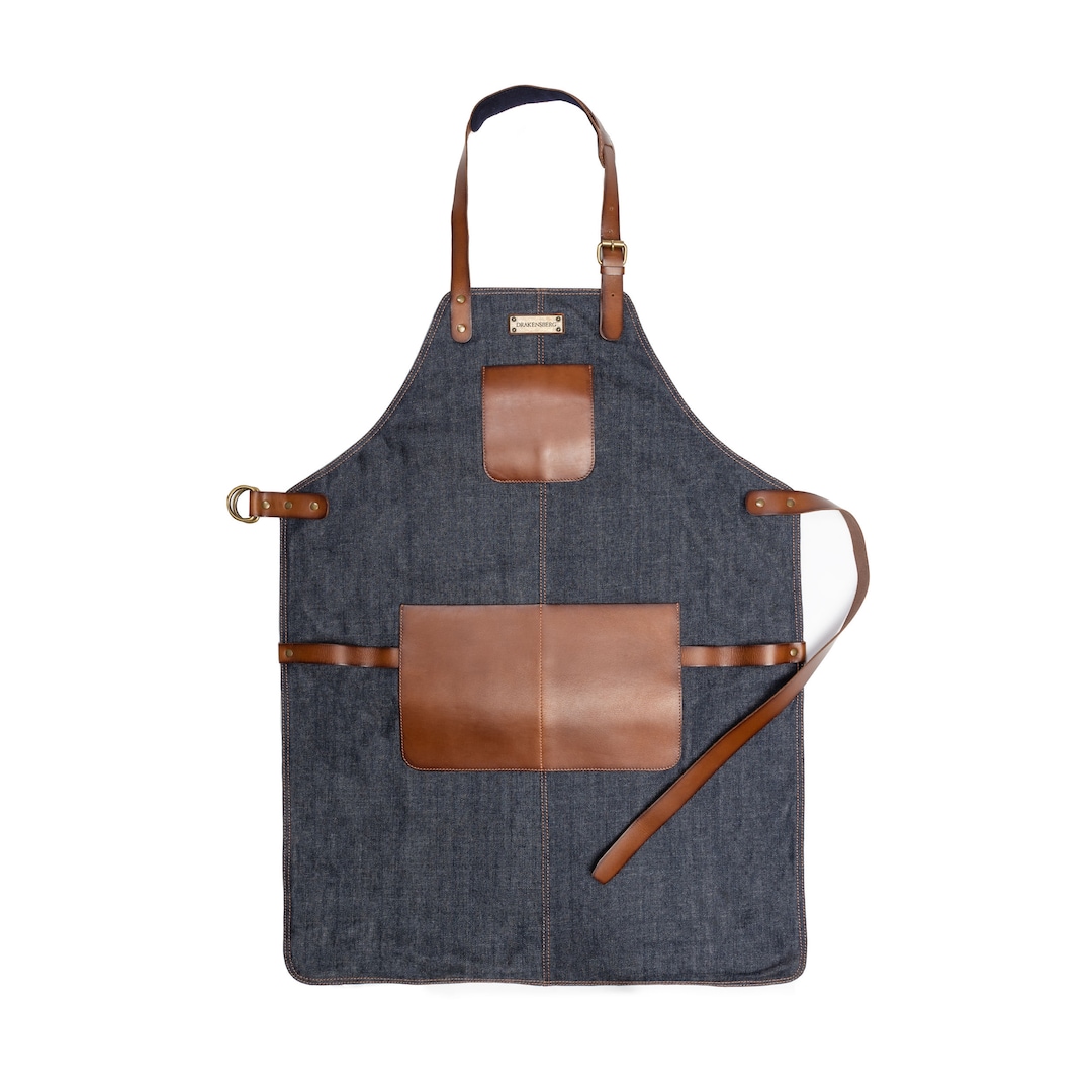 DRAKENSBERG Barbecue Apron bob Denim-blue, Handmade Cooking Apron ...