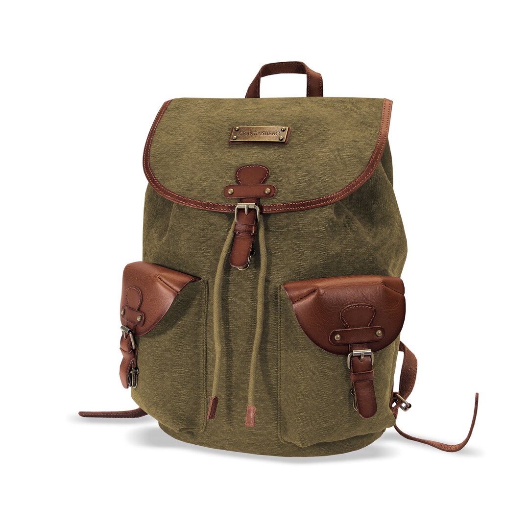 DRAKENSBERG Backpack »henrietta« Olive-green, Handmade Daypack & City ...