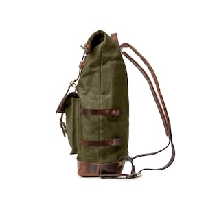 DRAKENSBERG Backpack »adam« Forest-green, Handmade Roll-top Backpack ...