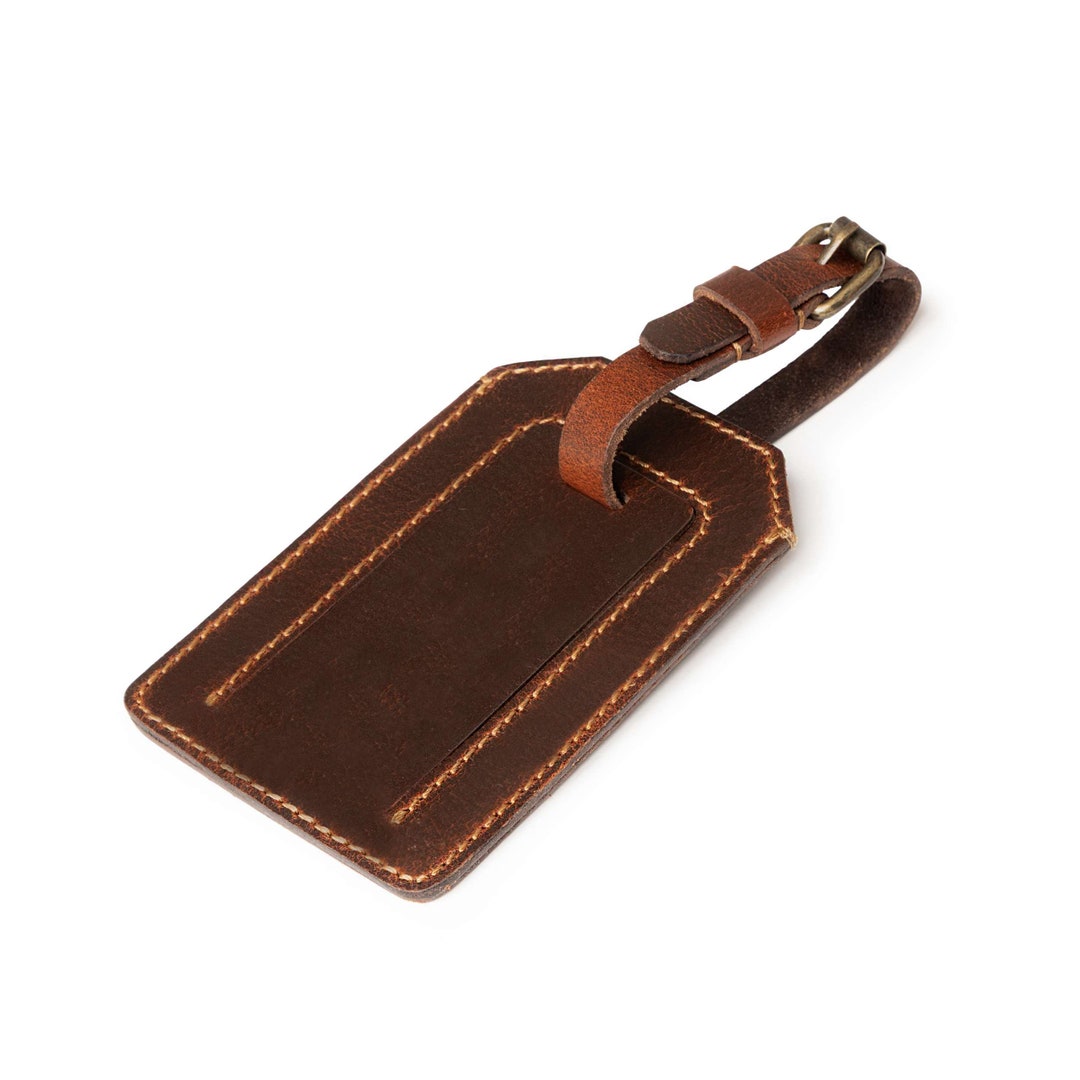 DRAKENSBERG Luggage Tag »luca« Rust Brown, Handmade Leather Luggage Tag ...