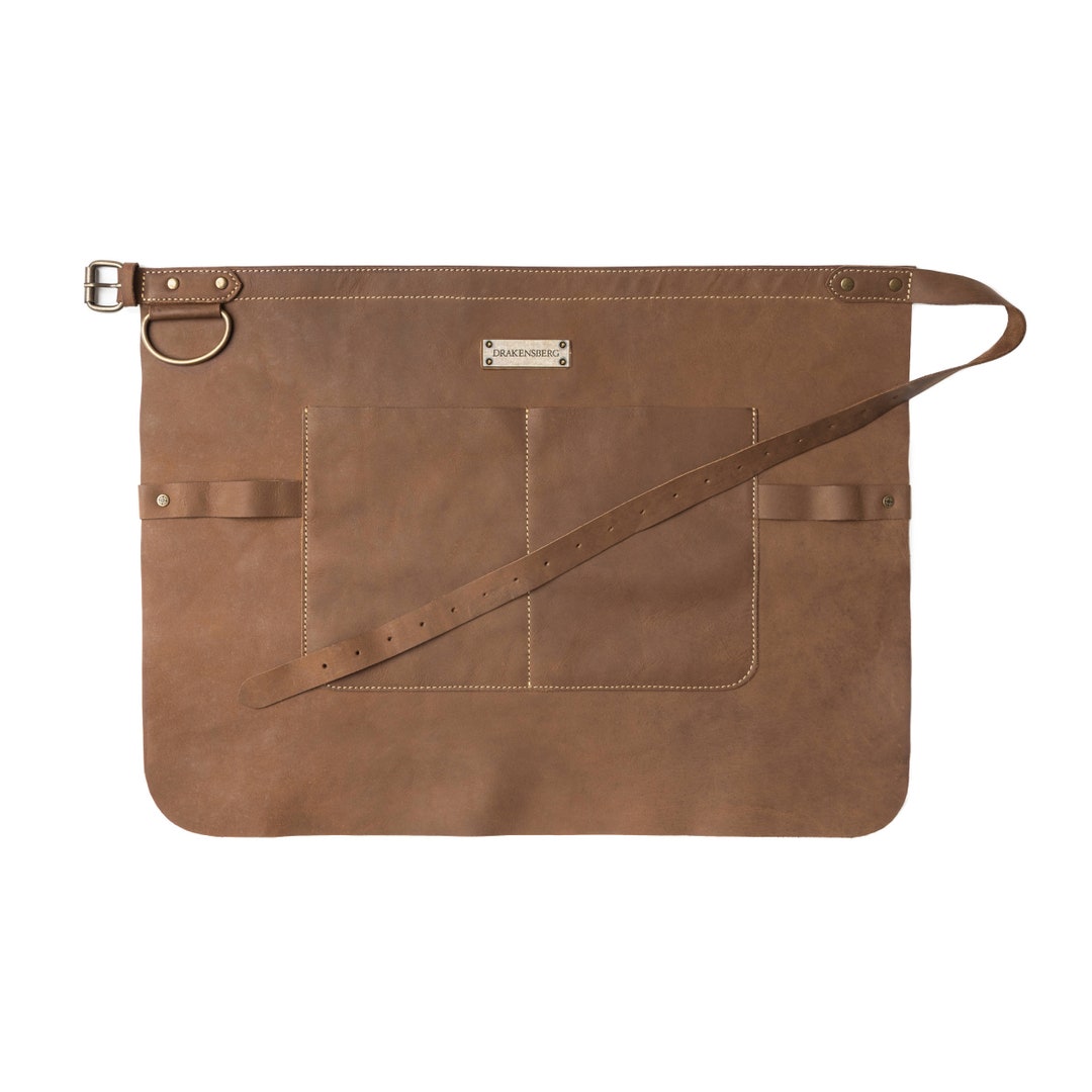 DRAKENSBERG Barbecue Apron bobby Havana-brown, Handmade Cooking Apron ...